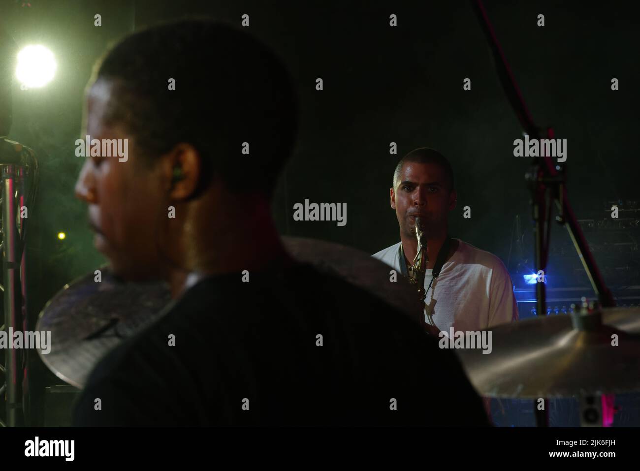 London, UK. 30 Jul 2022,, Binker & Moses at Ealing JAzz Festival 2022 ...