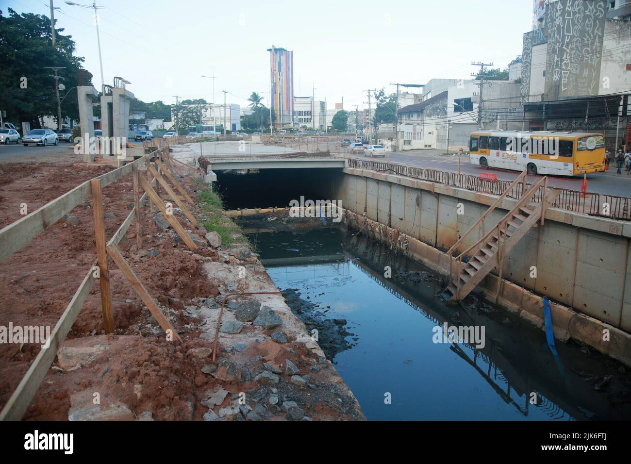 salvador, bahia, brazil - july 29, 2022: construction of sewage ...