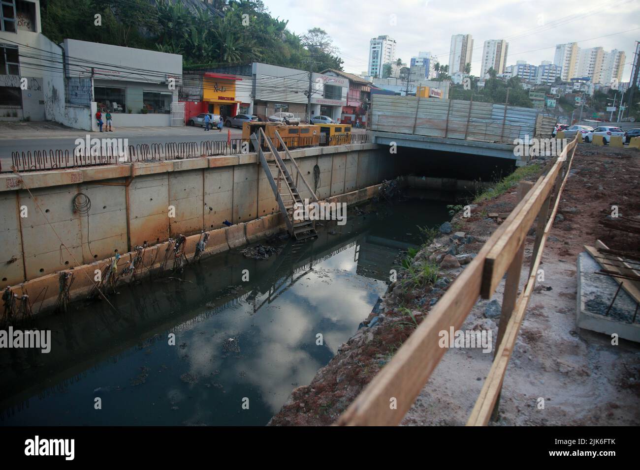 salvador, bahia, brazil - july 29, 2022: construction of sewage ...