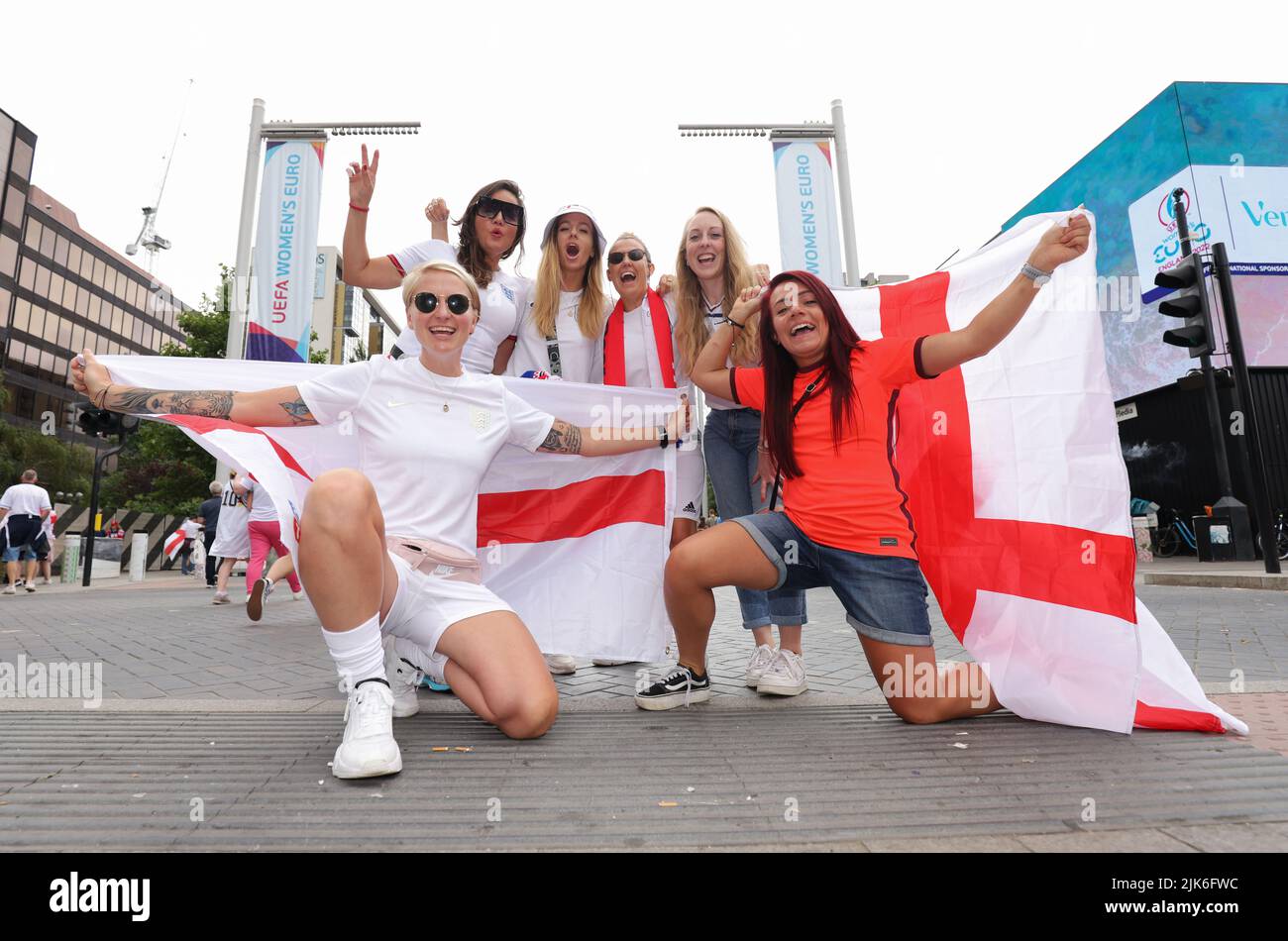 England fans arriving at Wembley Way before the UEFA Women's Euro 2022 ...