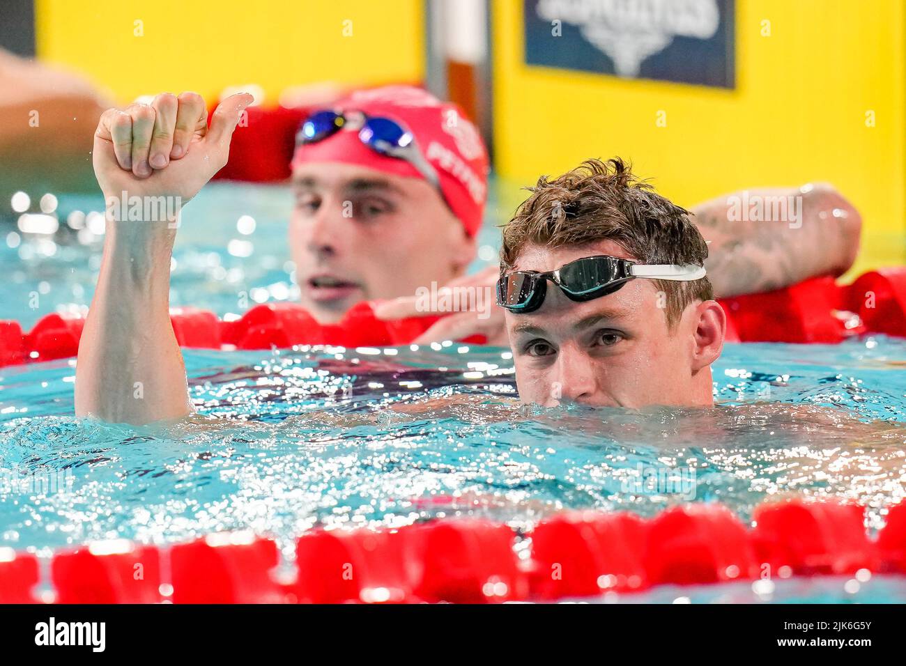 Lewis FRASER (WAL) after finishing third in the Men's 50m Butterfly ...