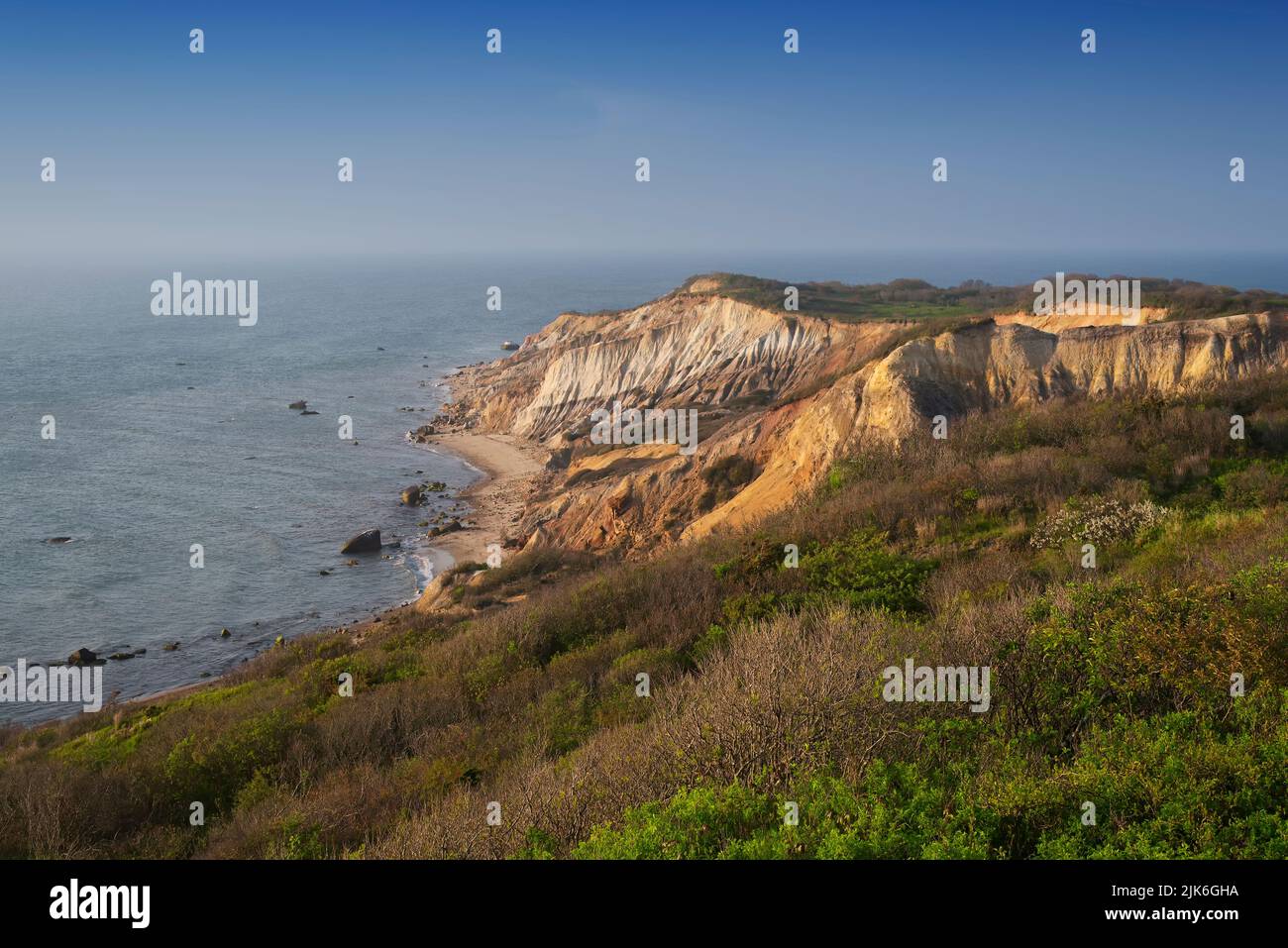 The famous gay head cliffs in Aquinnah Massachusetts as the sun sets on ...
