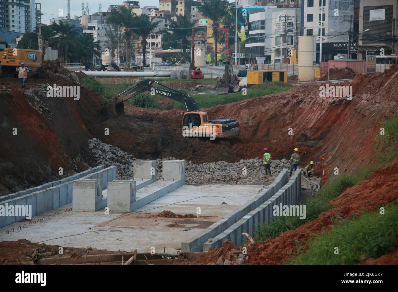 salvador, bahia, brazil - july 29, 2022: construction of sewage ...
