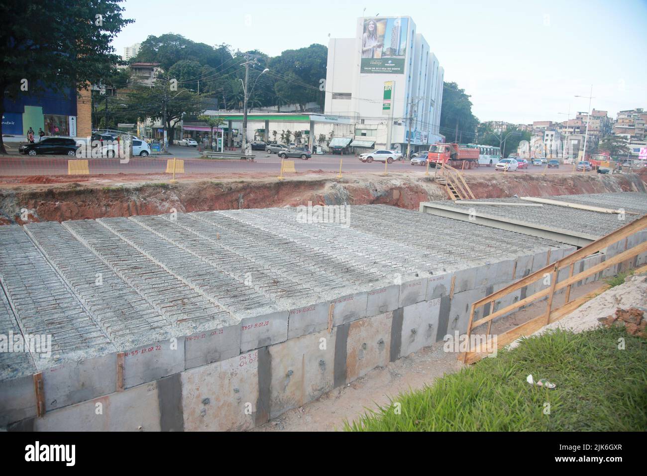 salvador, bahia, brazil - july 29, 2022: construction of sewage ...