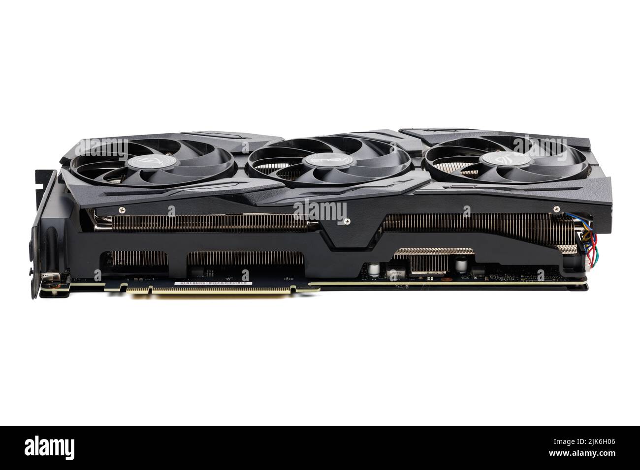 big black contemporary gaming graphics card isolated on white ...