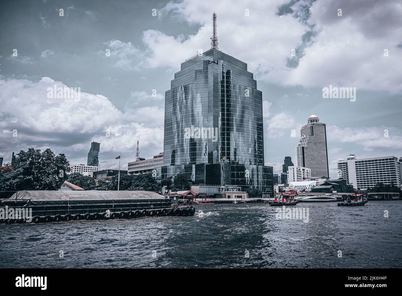 Boat on the Chao Phraya River, Thailand. The Chao Phraya constitutes a ...