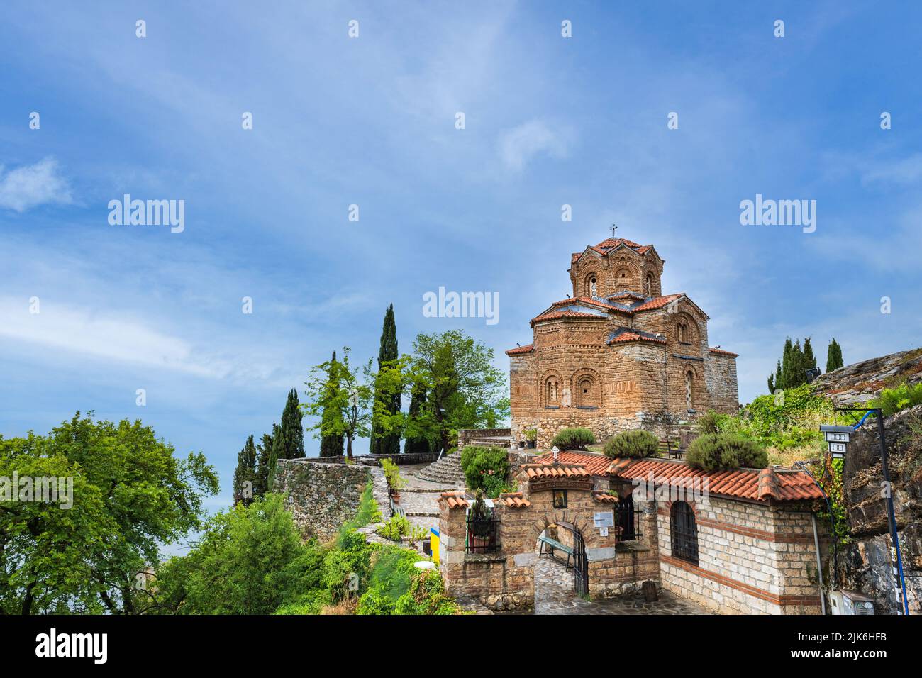 Saint John Kaneo Orthodox Church by Lake Ohrid, North Macedonia. One of ...