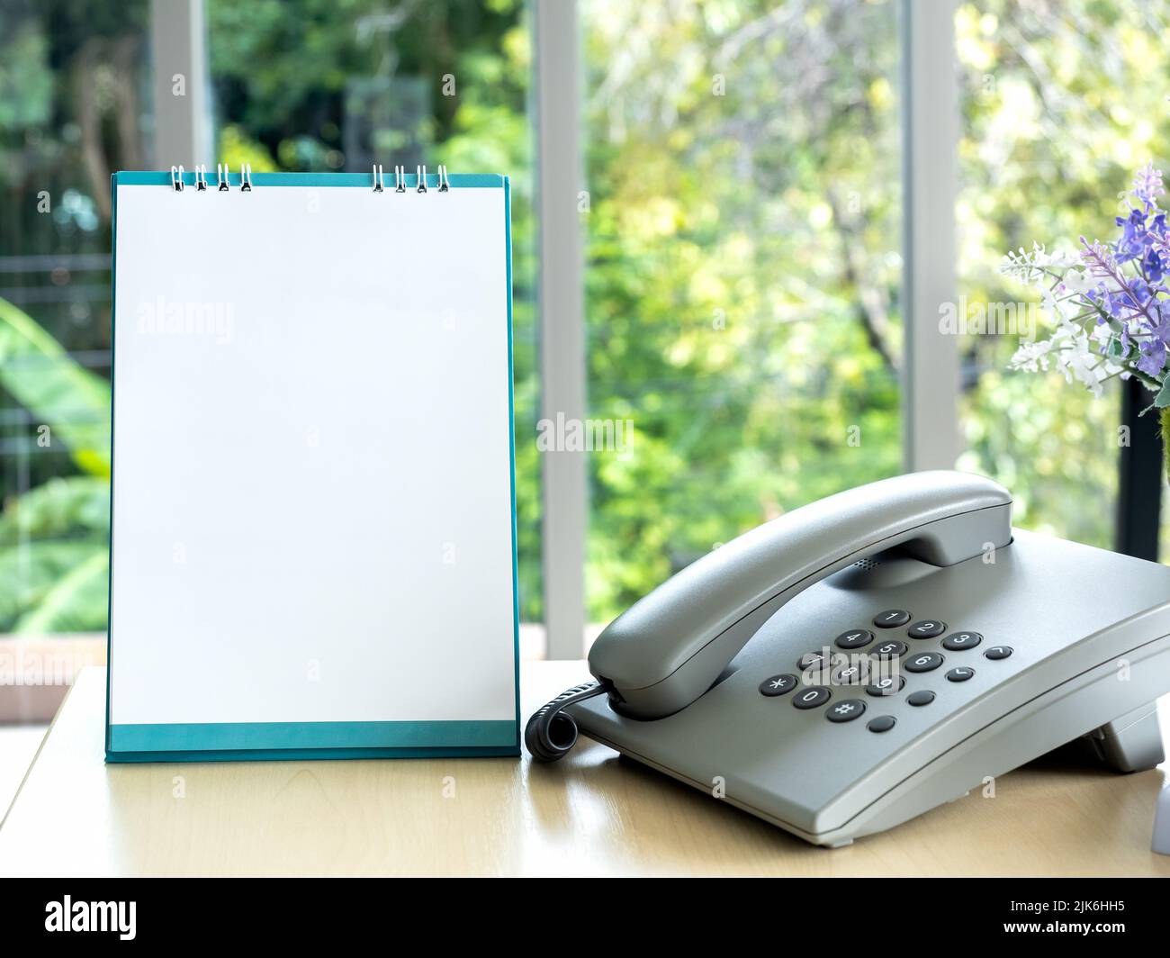 White blank desktop flip-top calendar template vertical style near the ...