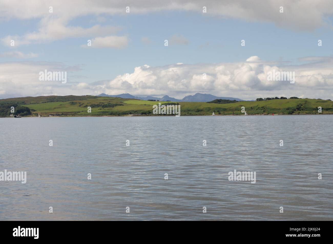 Looking out across the sea towards the Isle of Cumbrae from the ...