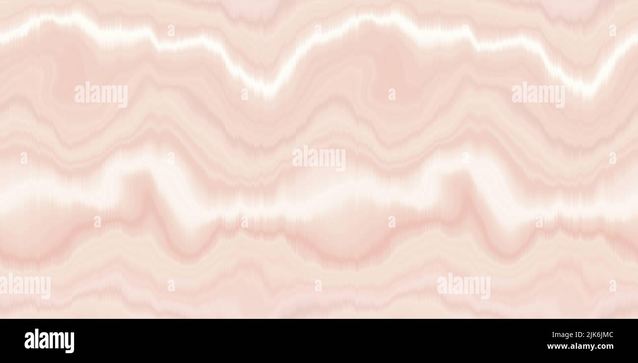 Soft wavy tie dye stripe seamless border pattern. Pink white organic ...