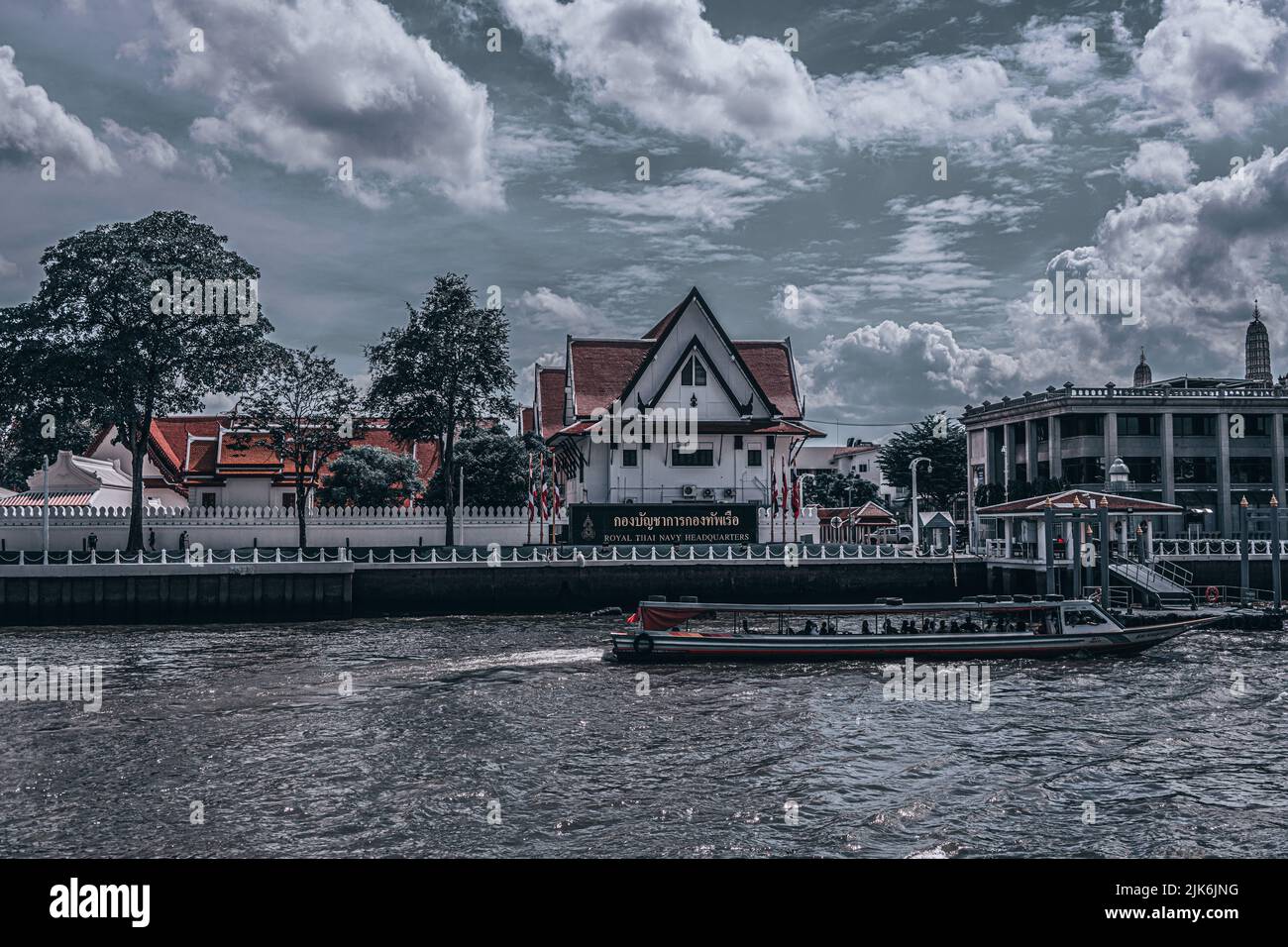 Boat on the Chao Phraya River, Thailand. The Chao Phraya constitutes a ...