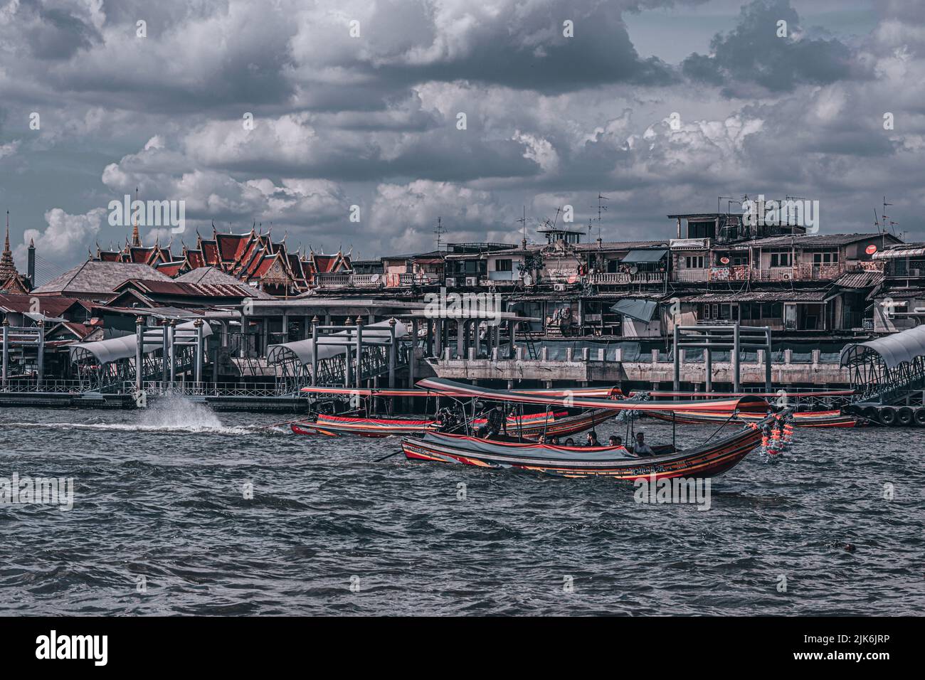 Boat on the Chao Phraya River, Thailand. The Chao Phraya constitutes a ...