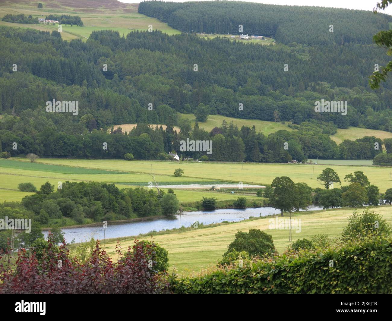 The Scottish scenery of Perthshire: the River Tay meanders through the ...
