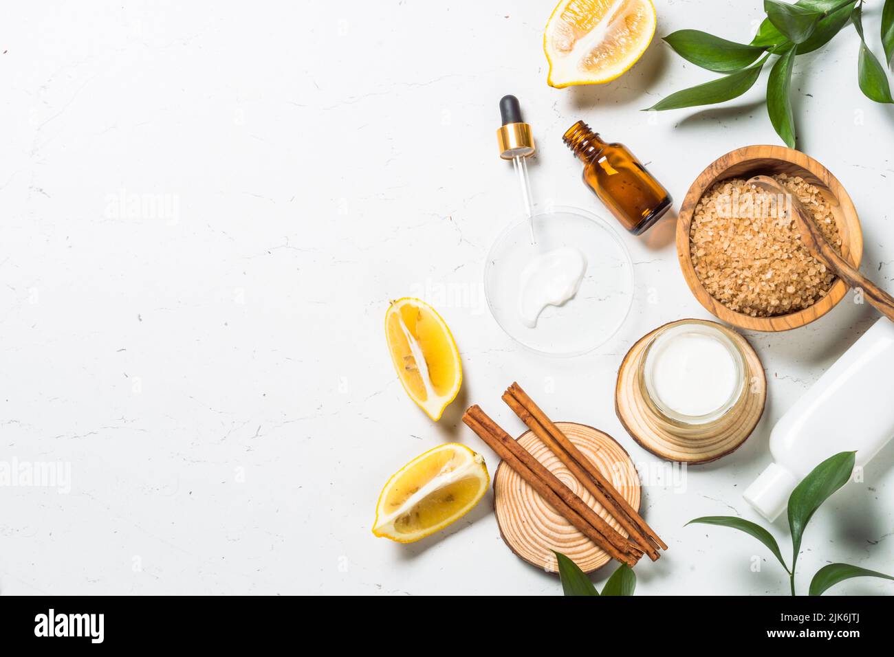 Cosmetic laboratory concept with natural cosmetic products Stock Photo ...