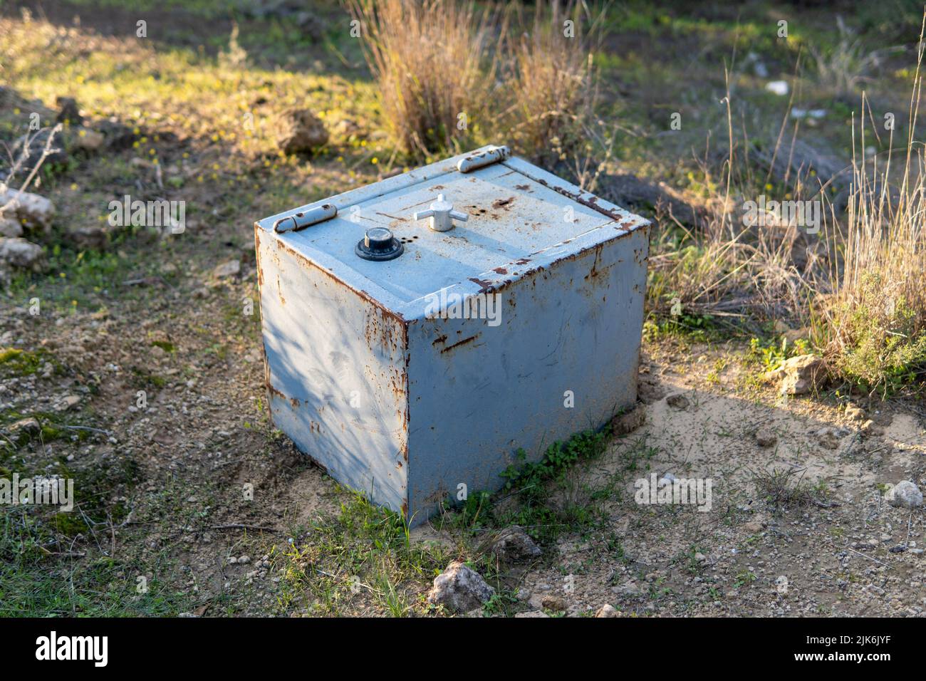 Stolen safe vault at forest Stock Photo - Alamy