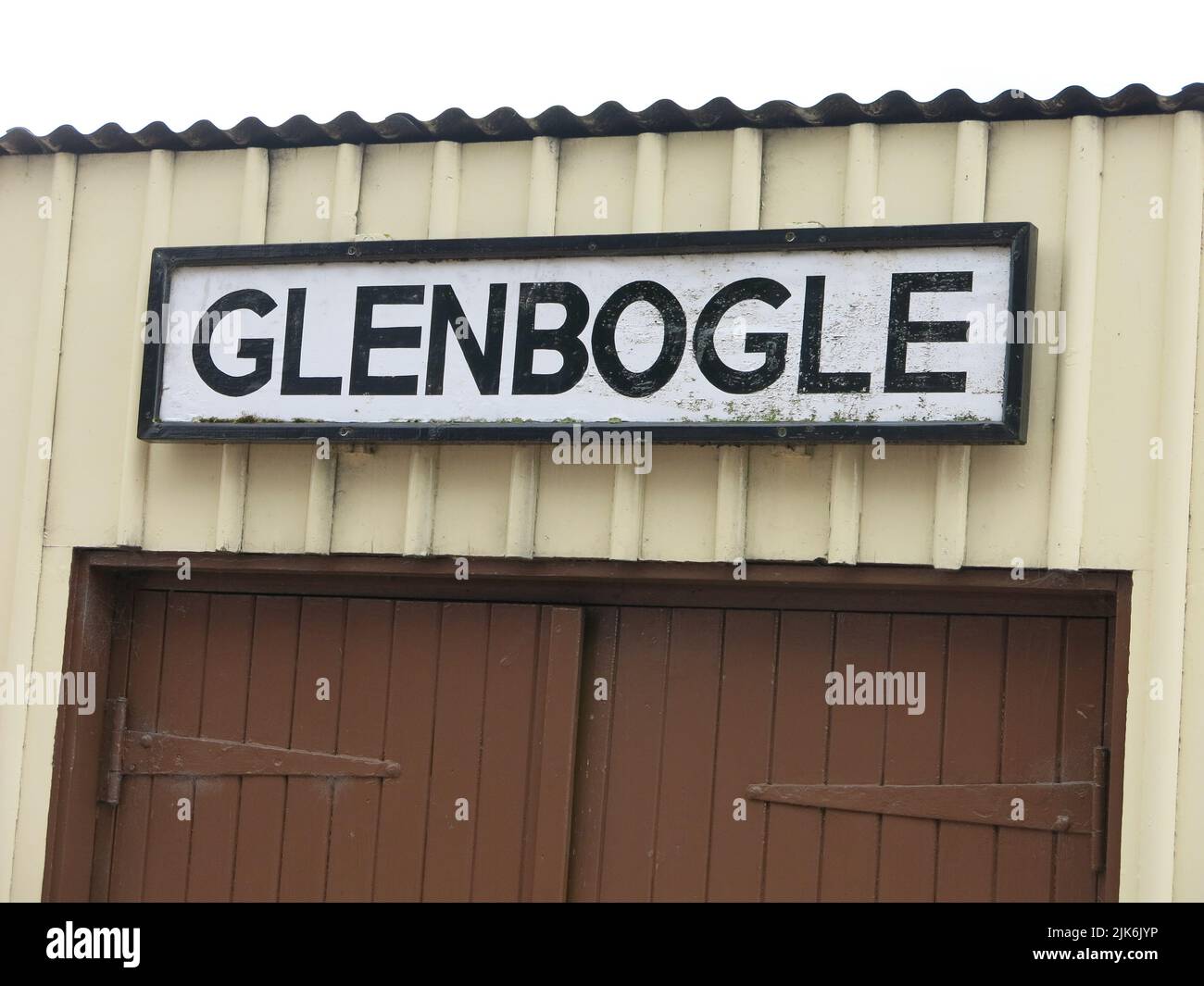 The nameplate of "GLENBOGLE", the fictitious station on the Strathspey ...