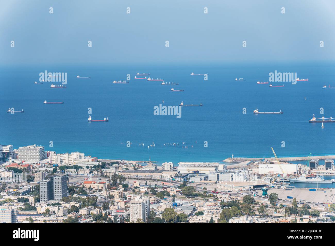 Port ships entering port of Haifa, Israel Stock Photo - Alamy