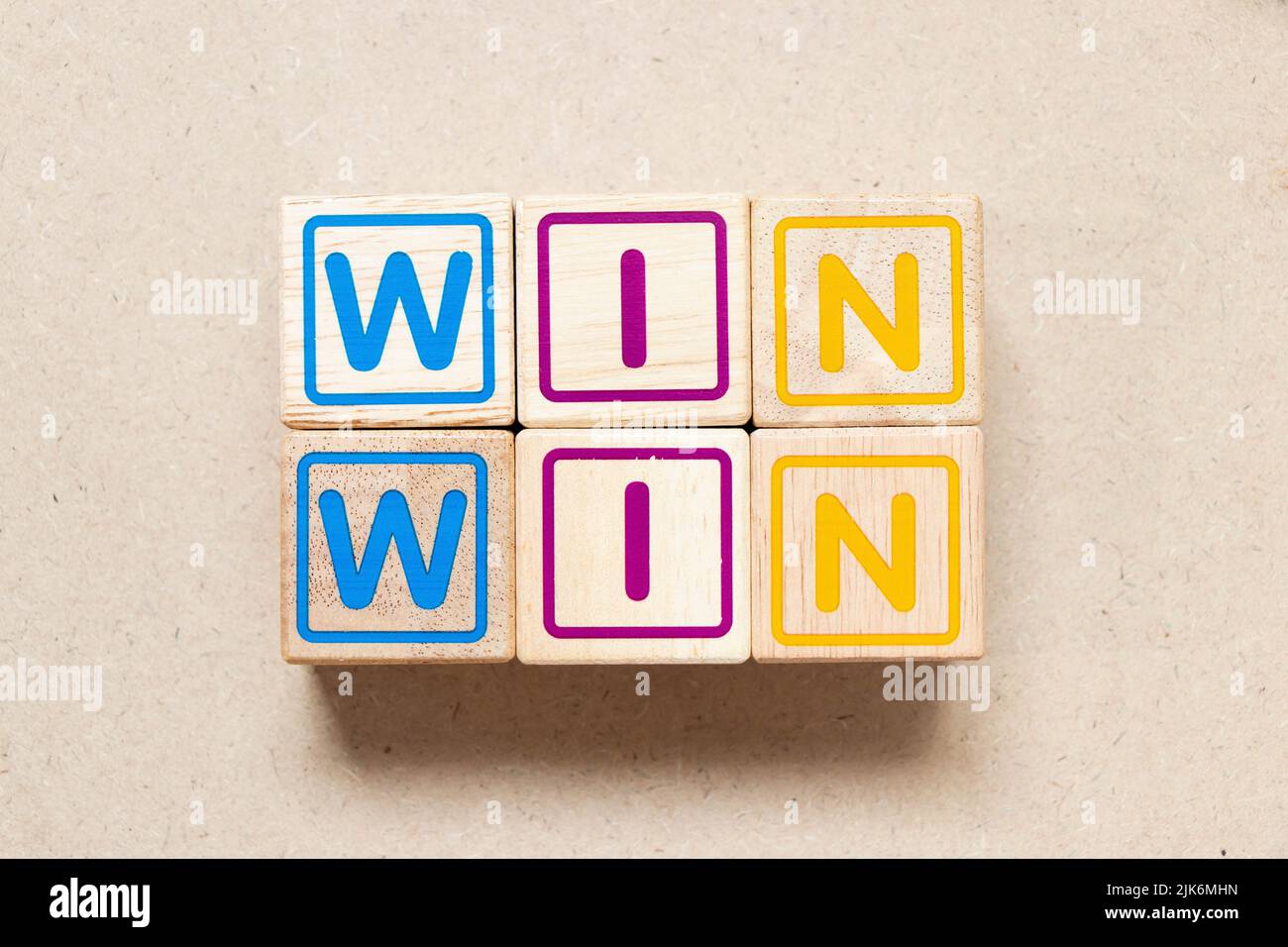 Color letter block in word win win on wood background Stock Photo - Alamy