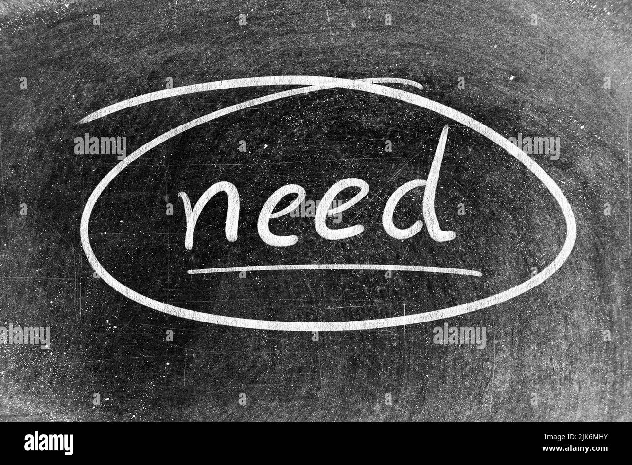 White chalk hand writing in word need on blackboard background Stock ...