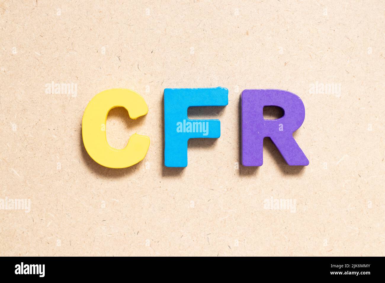 Color alphabet letter in word CFR (abbreviation of Cost and freight) on ...