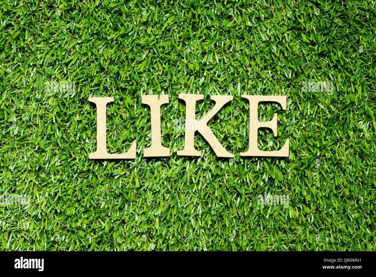 Wood alphabet letter in word like on green grass background Stock Photo ...