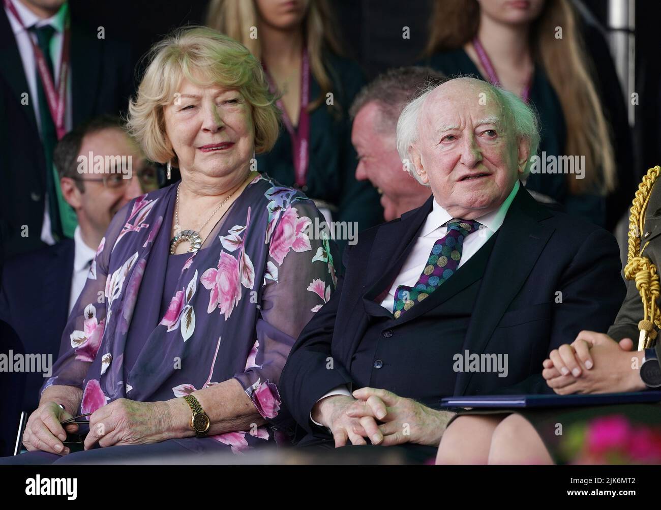 President Michael D Higgins and his wife Sabina attend the official ...