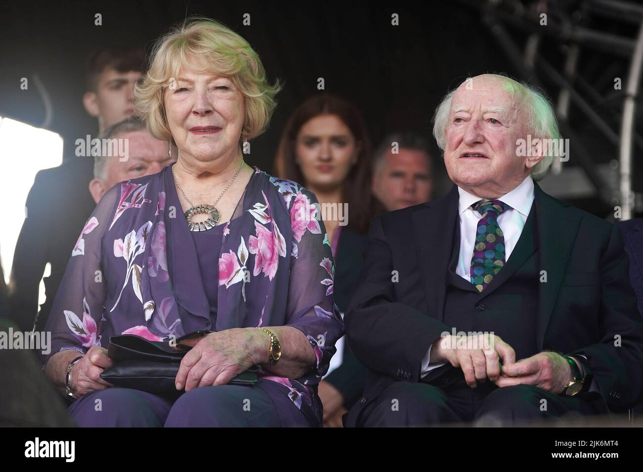 President Michael D Higgins and his wife Sabina attend the official ...