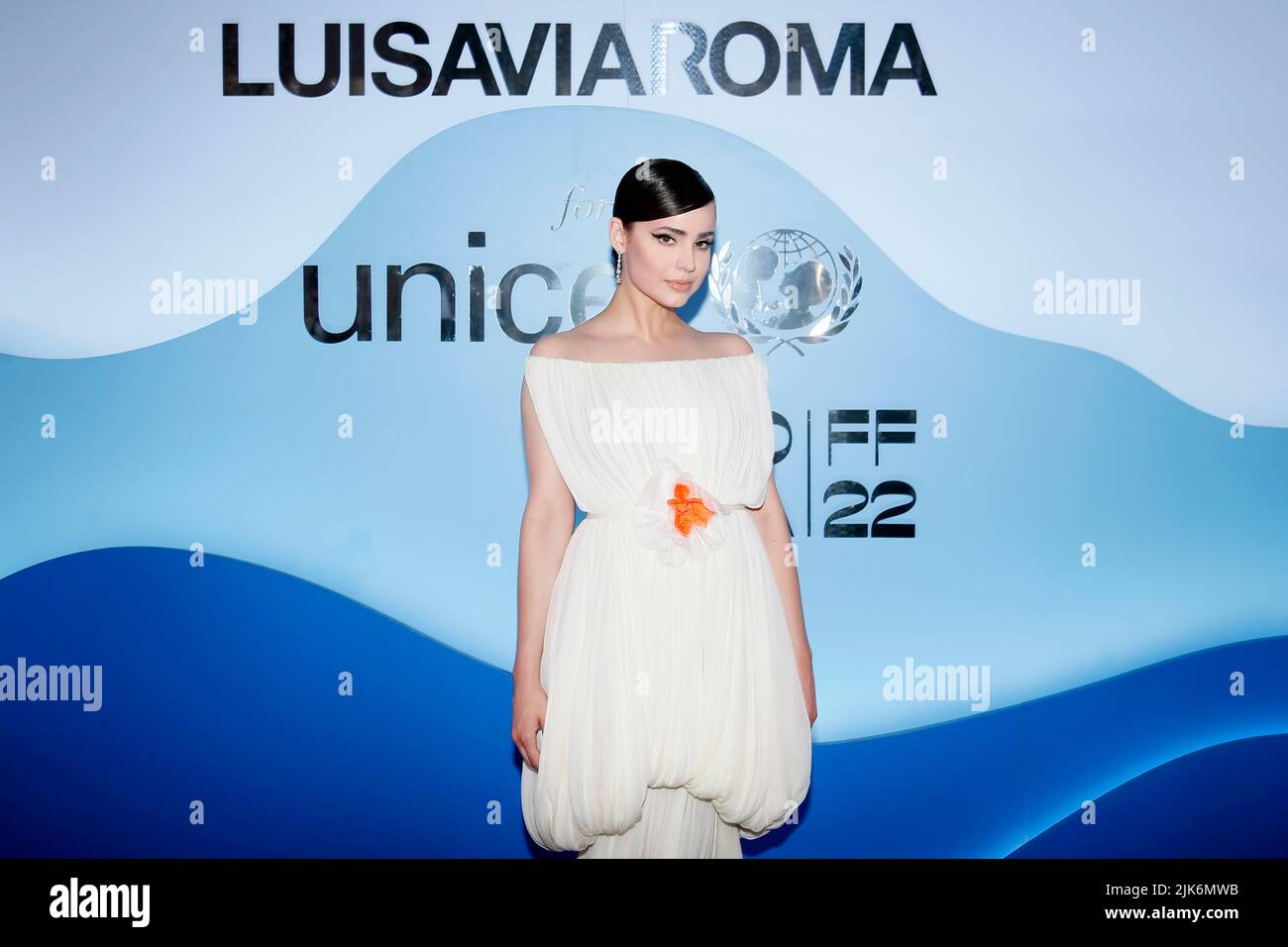 Capri, LuisaViaRoma Red Carpet for Unicef 2022. Pictured: Sofia Carson ...