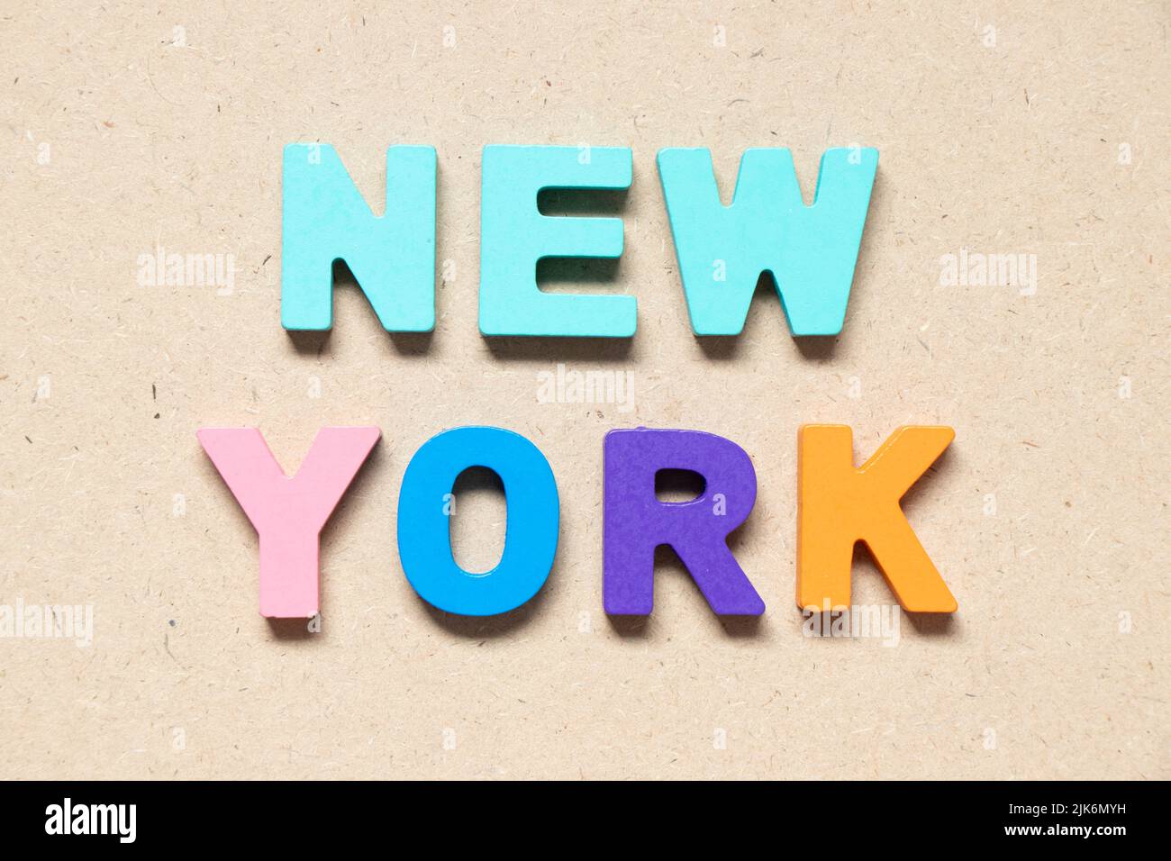 Color alphabet letter in word new york on wood background Stock Photo ...