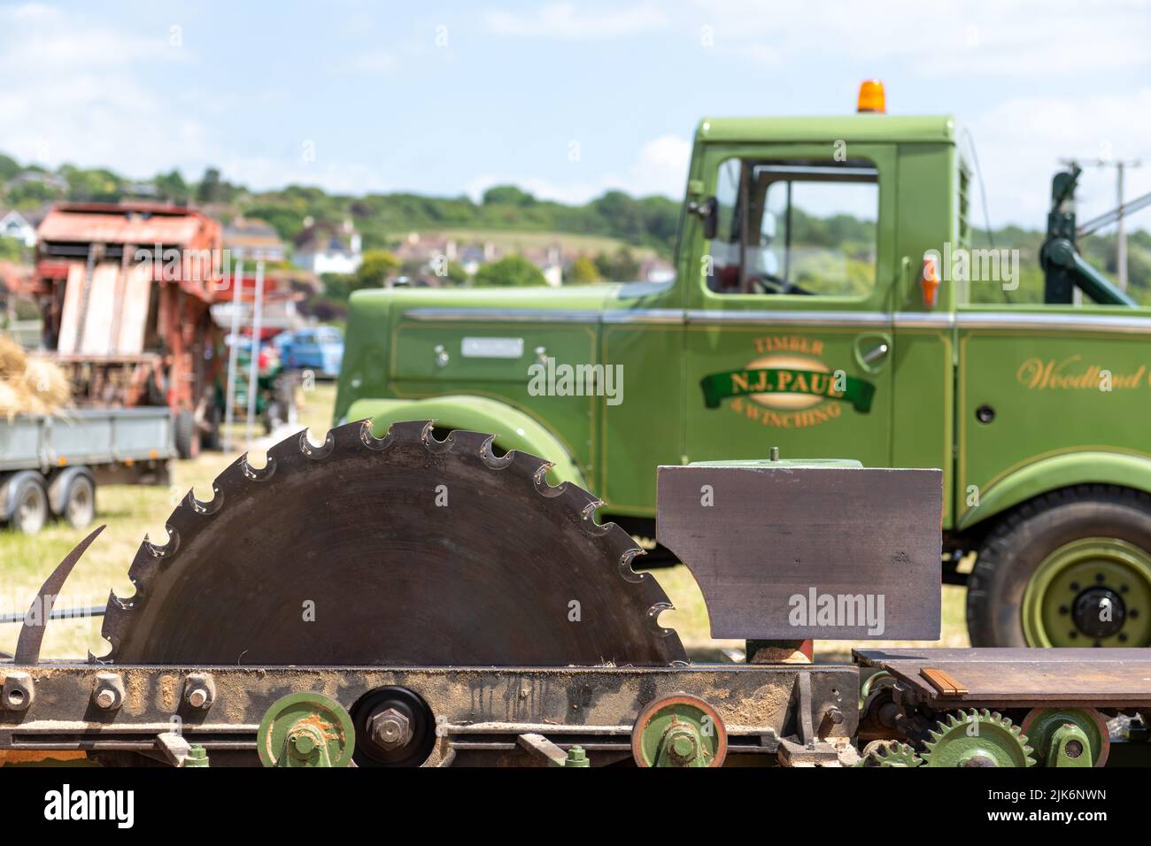 West Bay.Dorset.United Kingdom.June 12th 2022.A restored Unipower ...
