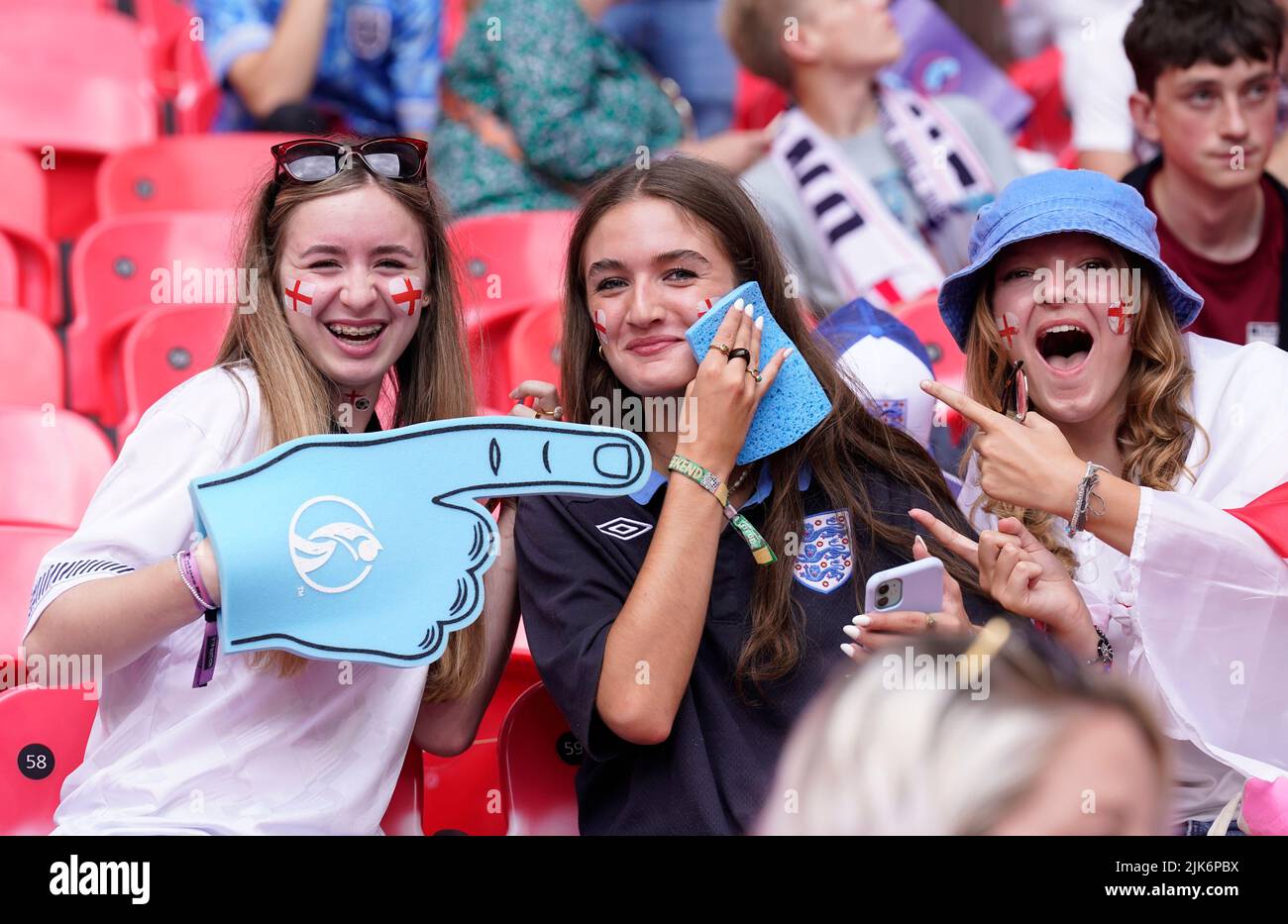 England fans in the stands before the UEFA Women's Euro 2022 final at ...