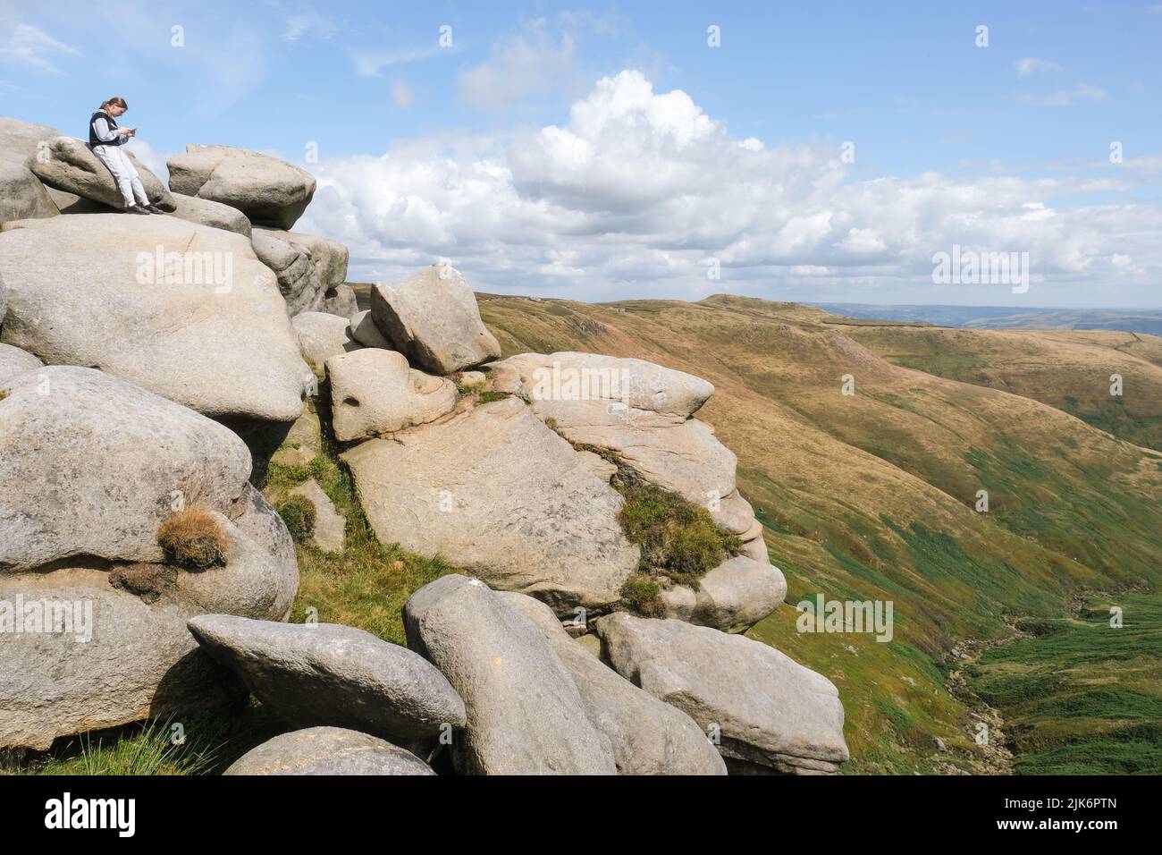 The Woolpacks, a distinctive gritstone outcrop of rocks on the edge of ...