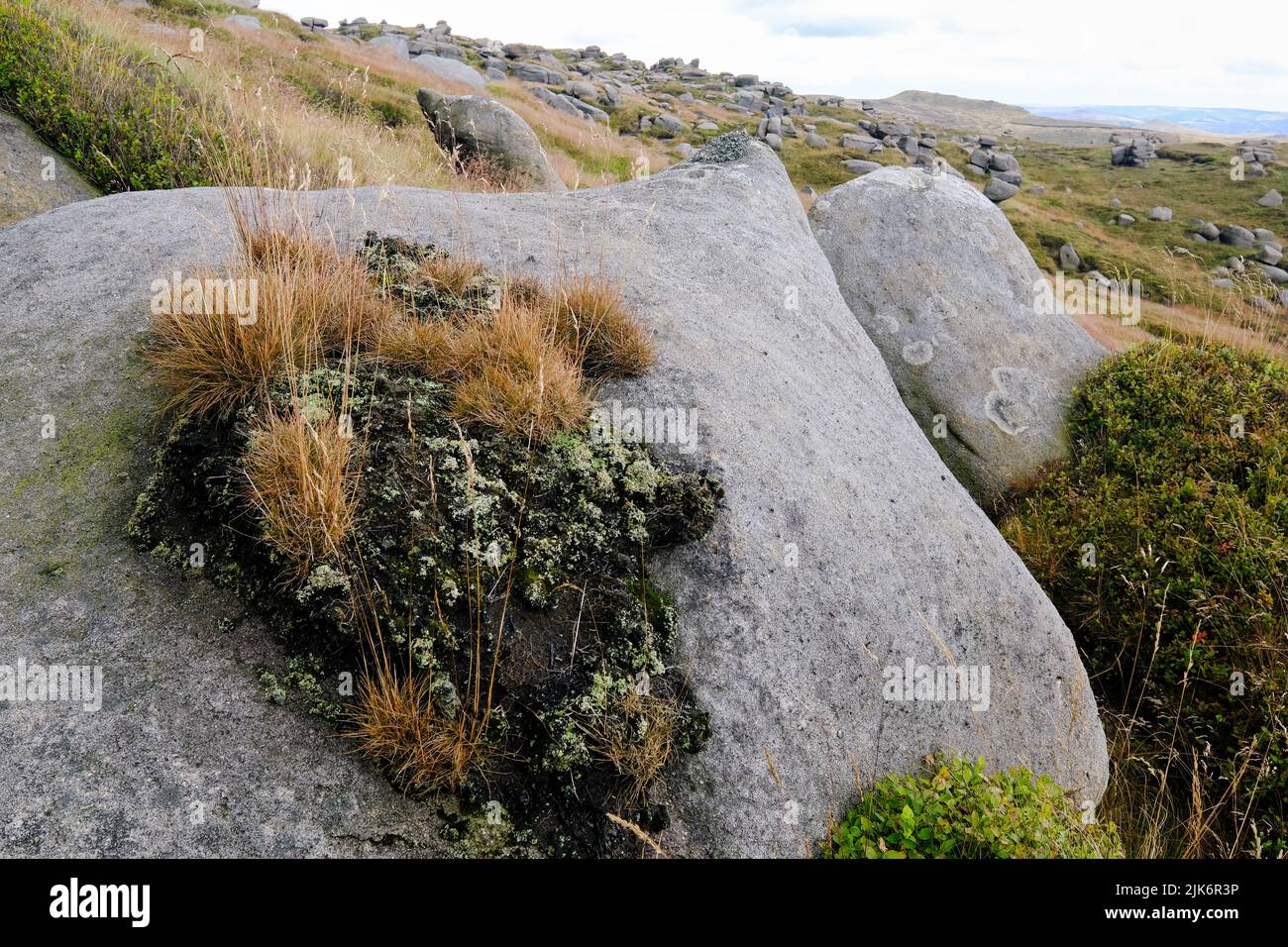 The Woolpacks, a distinctive gritstone outcrop of rocks on the edge of ...
