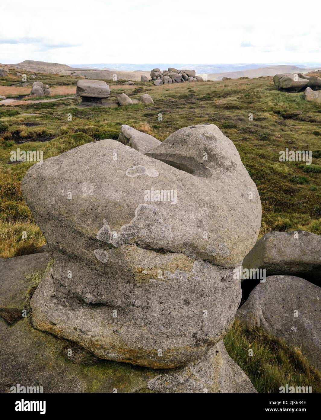 The Woolpacks, a distinctive gritstone outcrop of rocks on the edge of ...