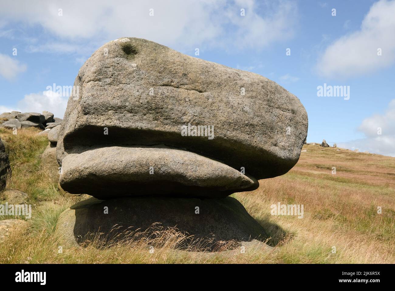 The Woolpacks, a distinctive gritstone outcrop of rocks on the edge of ...