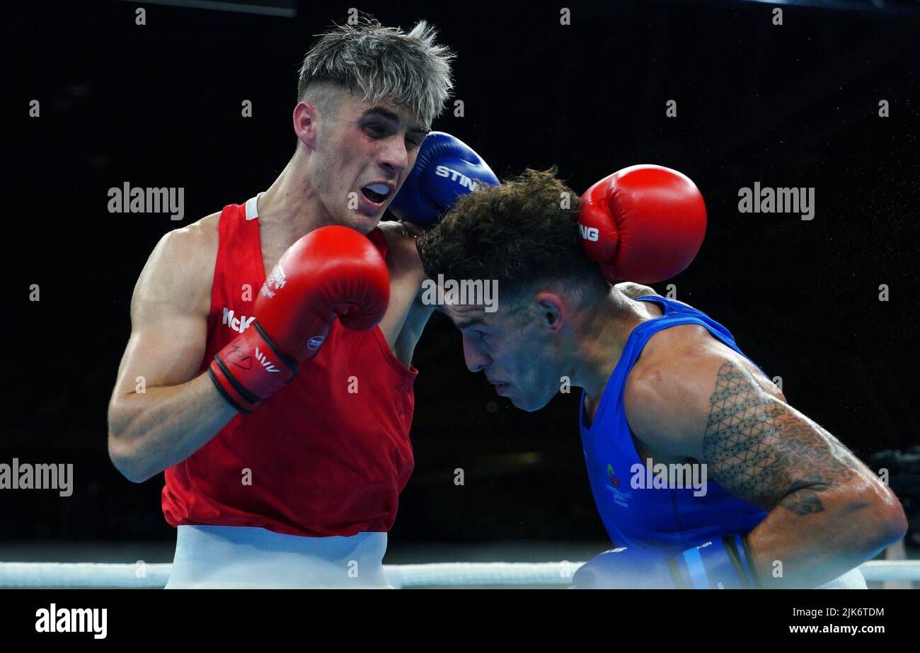 Guernsey's Billy le Poullain (Blue) and Northern Ireland 's Jake James ...
