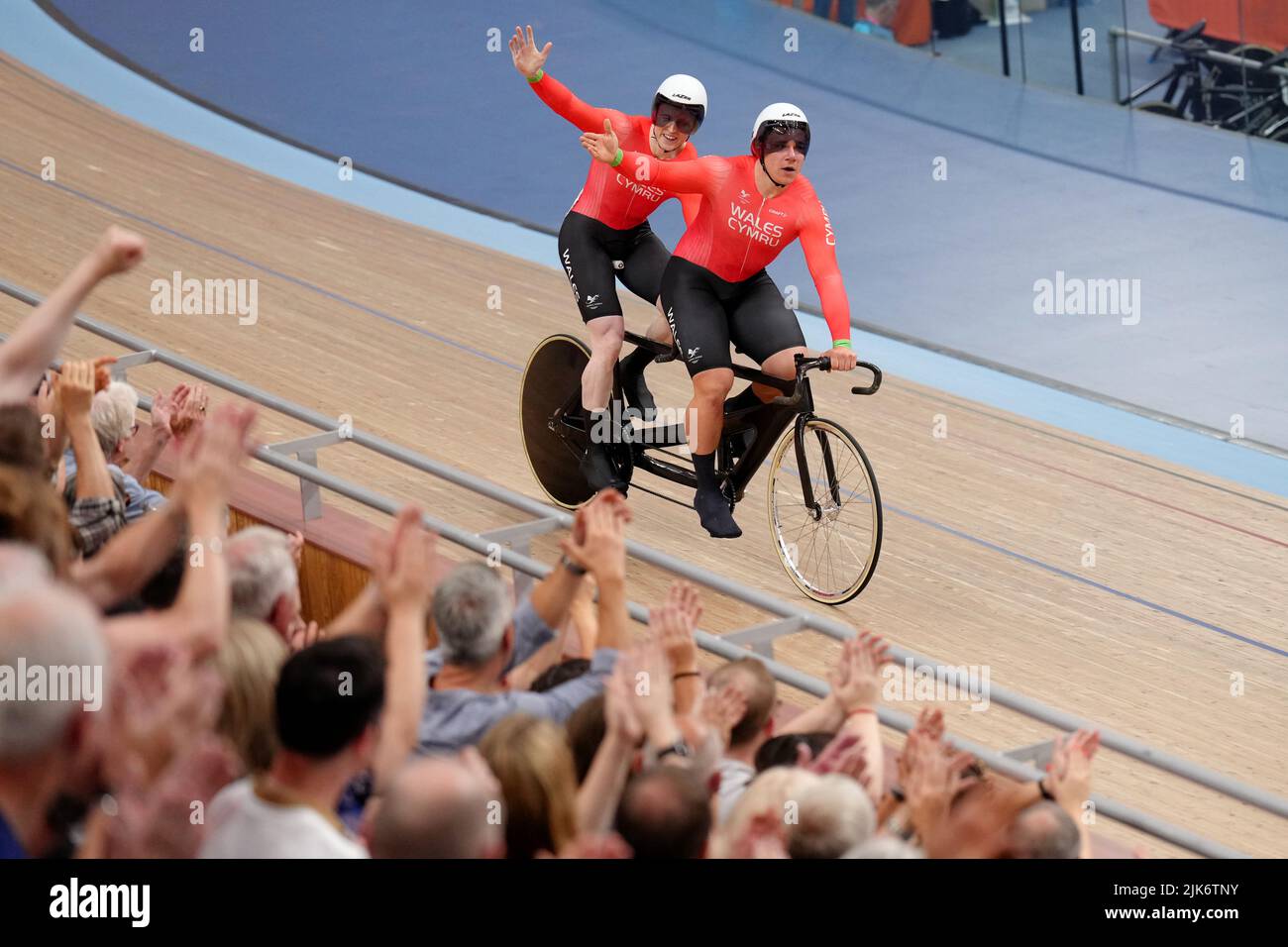 Wales’ James Ball and Matthew Rotherham celebrate after winning a Gold ...