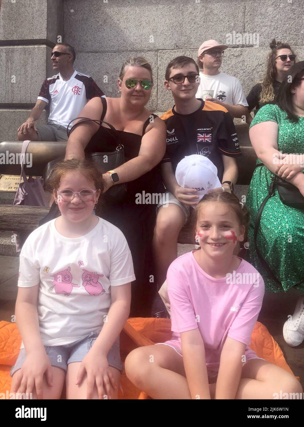 Rebecca Wilson, 9, (right) Isabelle Wilson 8, (left) with their mother ...