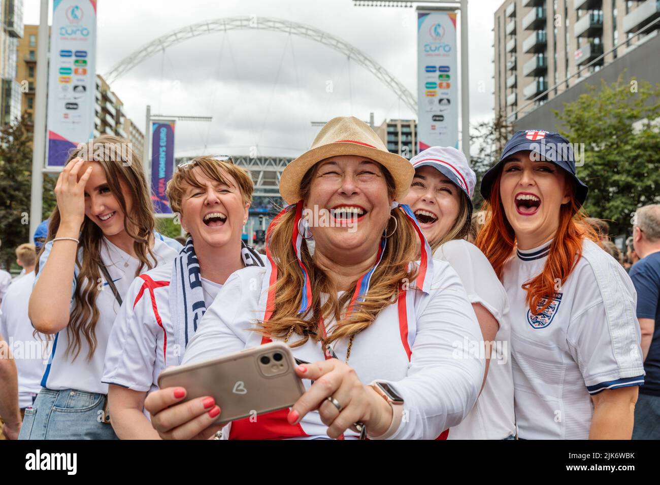 Wembley Stadium, London,UK. 31st July 2022.Football fans gather on ...
