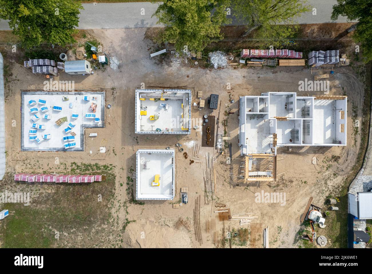 new houses are built on a construction site Stock Photo - Alamy