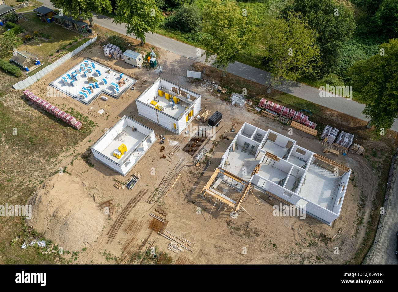 new houses are built on a construction site Stock Photo - Alamy