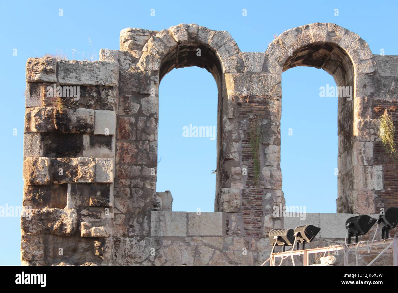 Arches of Odeon of Herodes Atticus from Acropolis, Athens, Greece Stock ...