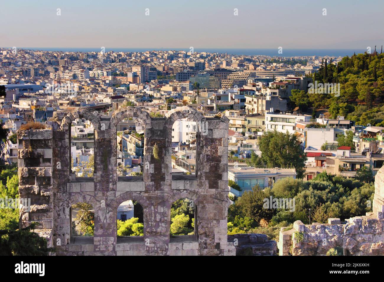 View of Odeon of Herodes Atticus from Acropolis and the city, Athens ...
