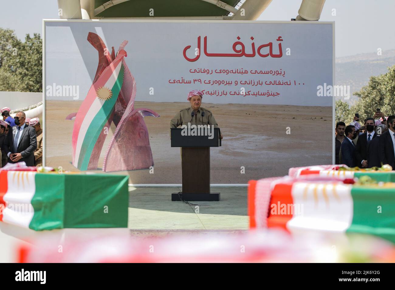 Barzan, Iraq. 31st July, 2022. Masoud Barzani, President of the ...