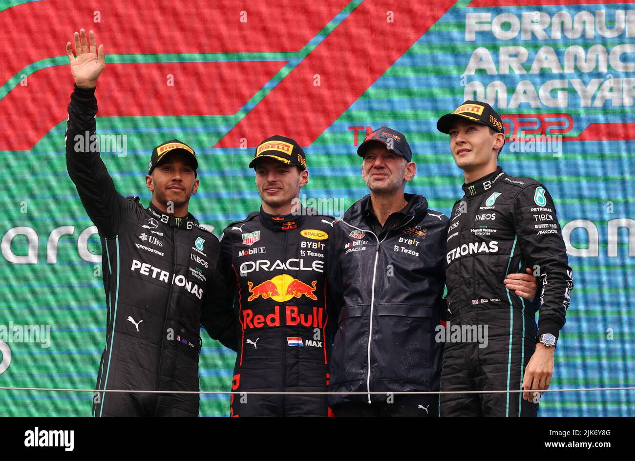 Red bull racing chief technical officer celebrates on podium hi-res ...
