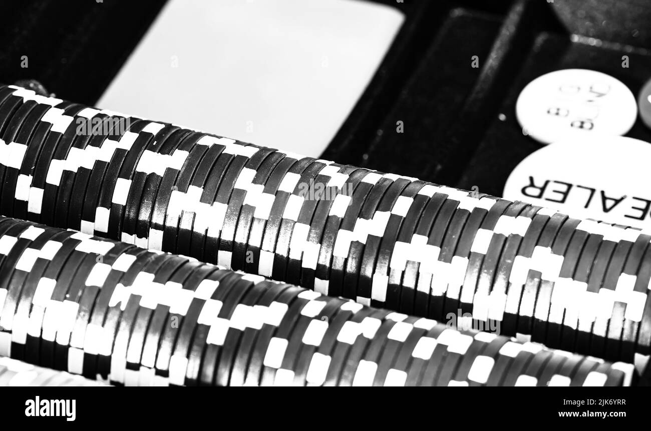 Poker chips, money and gamble Stock Photo - Alamy