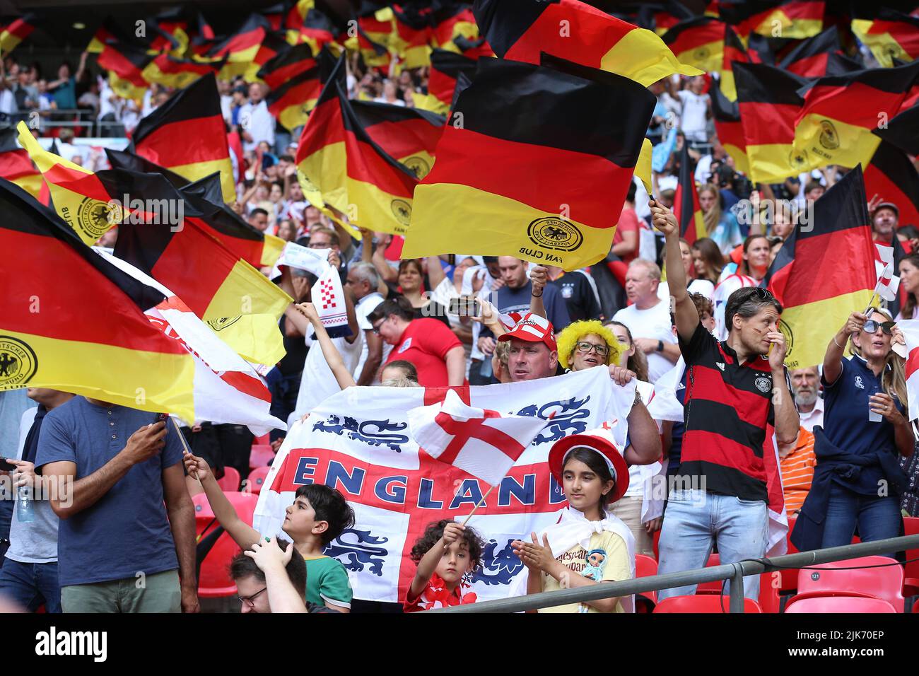 Germany and England flags in the stands during the UEFA Women's Euro ...