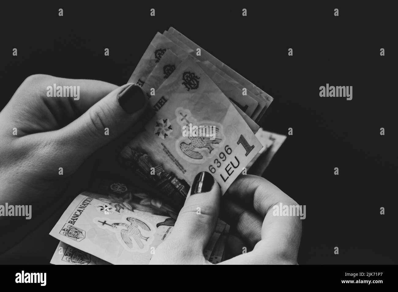 LEI currency banknotes. LEI Romanian money. RON Leu Money European ...