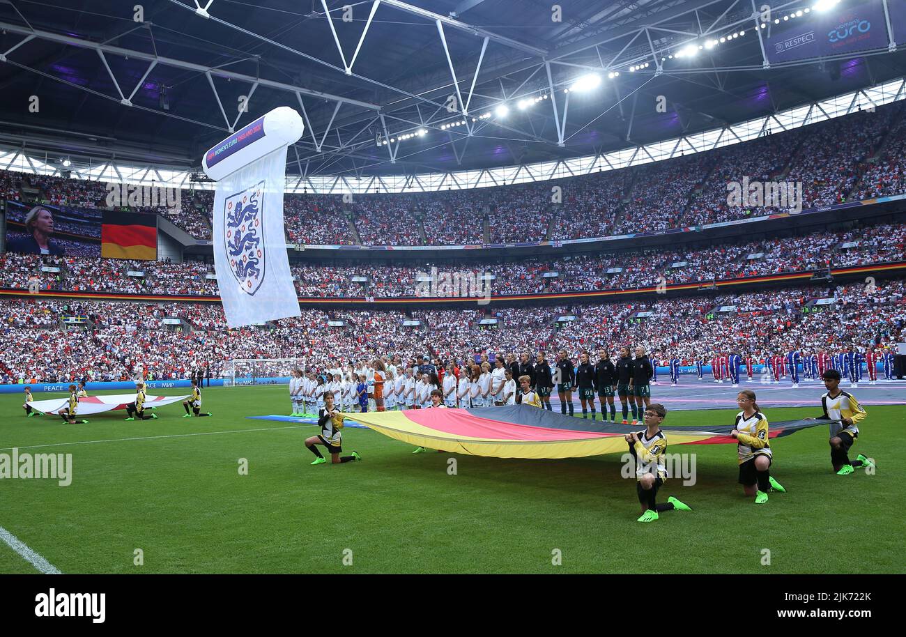 England and Germany line up during the UEFA Women's Euro 2022 final at ...