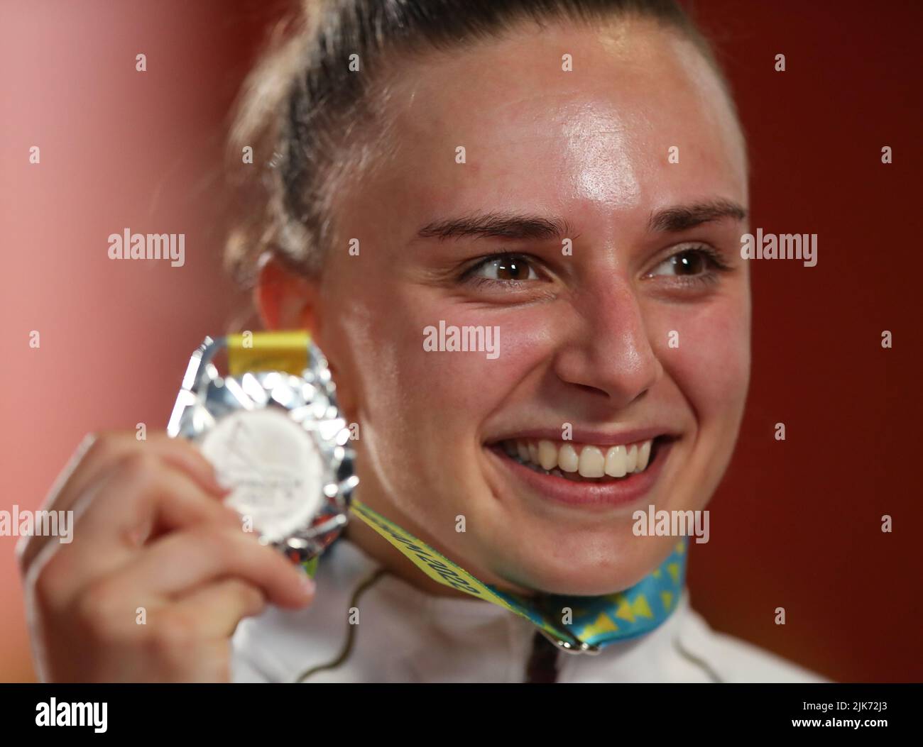 England’s Jessica Gordon Brown with her Silver Medal during the Women’s ...